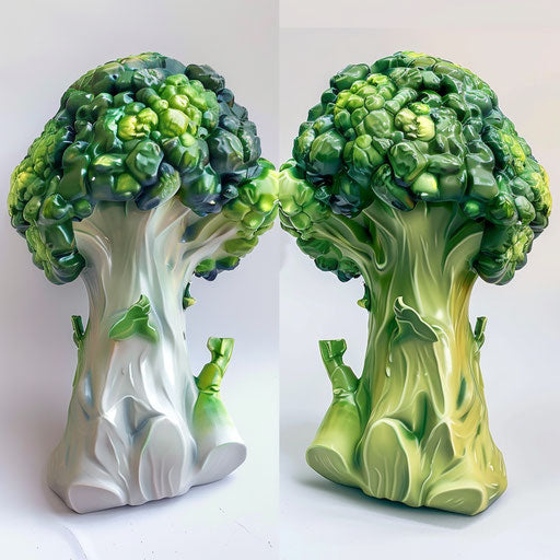 Realistic broccoli illustration on flat white background – IMAGELLA