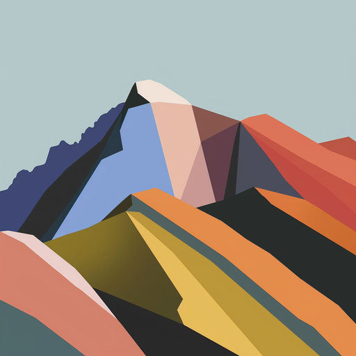 Pikes Peak in colorblock format, pop art comic book style, animated ...