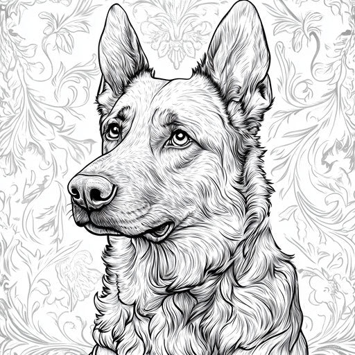 Glamorous German Shepherd with elegant lines, in the style of Megan ...