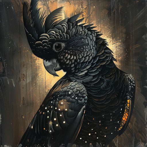 Gothic style tattoo sketch of a yellow-tailed black cockatoo – IMAGELLA