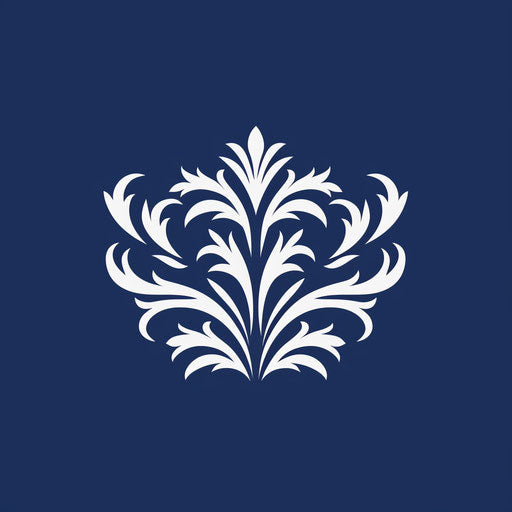 Classic logo design with traditional font on navy blue background ...