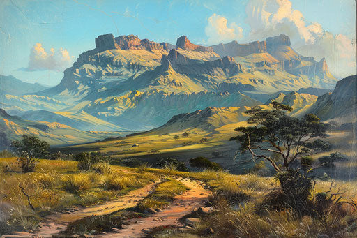 Transvaal Landscape, South Africa, late 19th century, painting – IMAGELLA