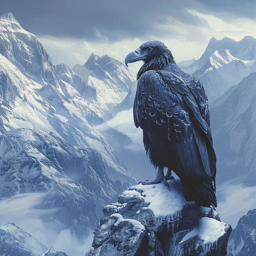 Condor in icy landscape with snow-covered peaks – IMAGELLA