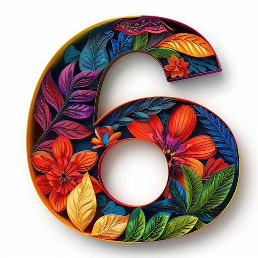 Number 6 clipart in a realistic style on white background – IMAGELLA