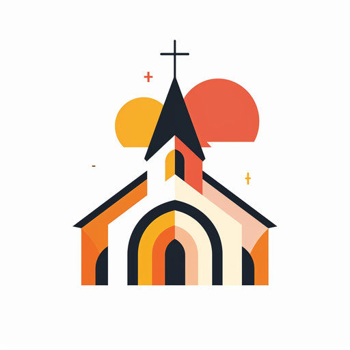 Geometric church logo with bold shapes on white background – IMAGELLA