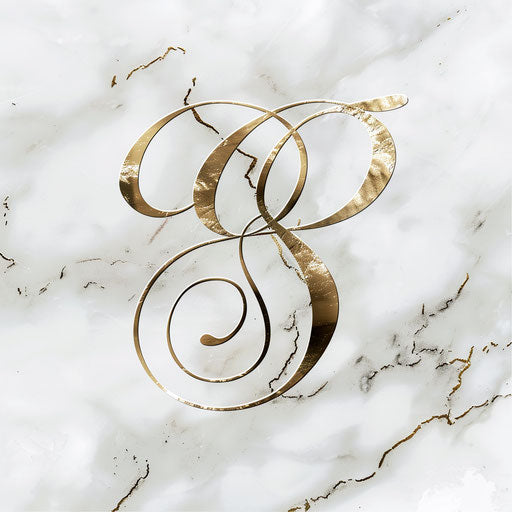 Elegant cursive logo with marble background and gold accents – IMAGELLA