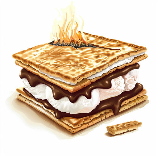Smore clipart in photo realistic style with flat white background ...