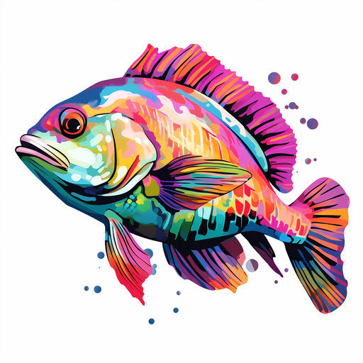 Cartoon fish in the style of Impressionistic Art – IMAGELLA