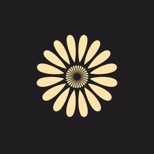 Black flower insignia, monochromatic graphic style – IMAGELLA