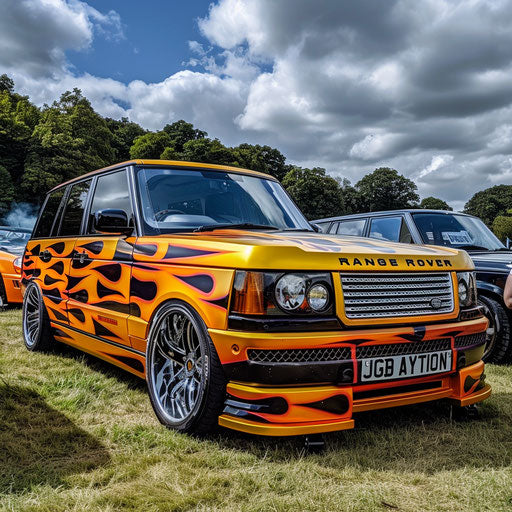 1995 Range Rover transformed into hotrod, flames painted, classic car ...
