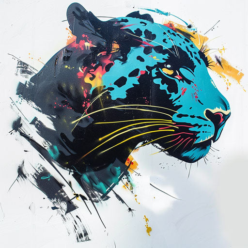 Graffiti-style panther tattoo on white urban wall – IMAGELLA