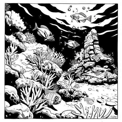 Comic book coral reef adventure – IMAGELLA