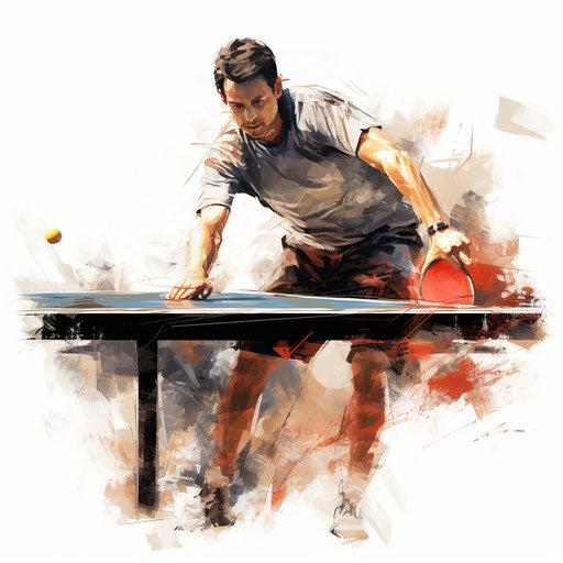 Chiaroscuro Art style table tennis illustration – IMAGELLA