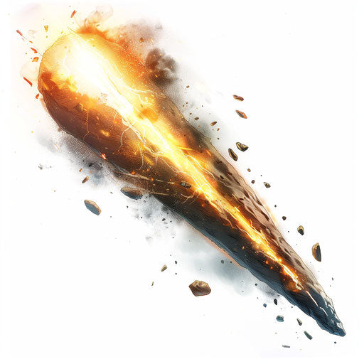 Realistic meteor clipart on flat white background – IMAGELLA