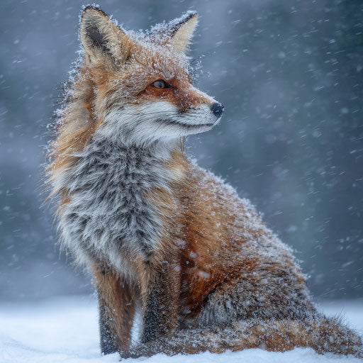 A patient fox in a heavy snowfall – IMAGELLA