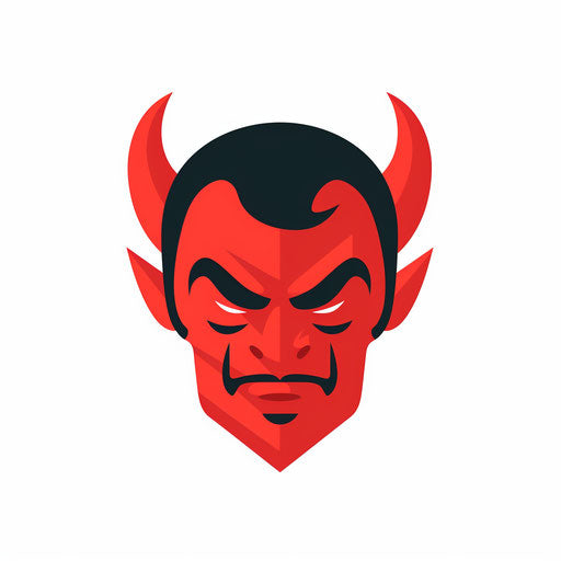 Devil in Minimalist Style on White Background – IMAGELLA
