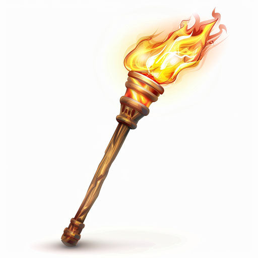 Realistic torch illustration on white background, high detail – IMAGELLA