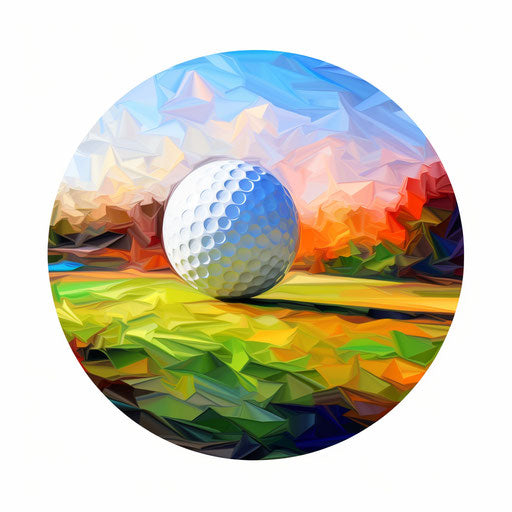 Impressionistic golf ball art on white background – IMAGELLA