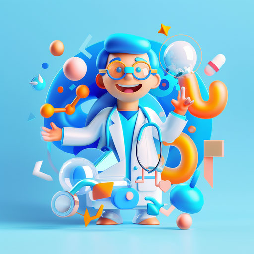 Creative doctor logo with playful elements and bright colors – IMAGELLA