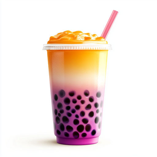 3D boba in realistic style with flat white background, isolated clipart ...