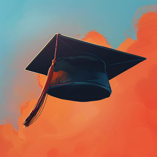 Realistic graduation cap illustration on random background – IMAGELLA