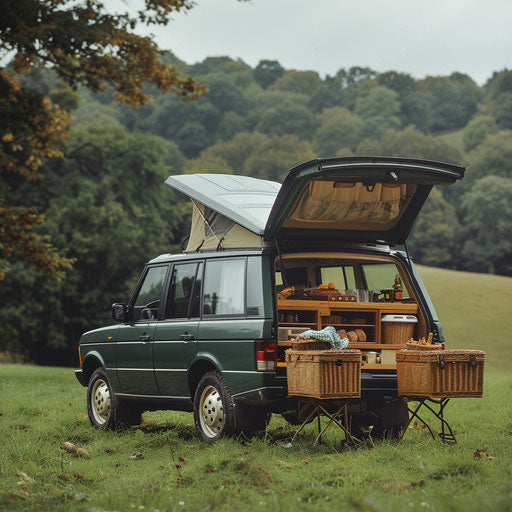 Luxury picnic in a 1995 Range Rover equipped – IMAGELLA