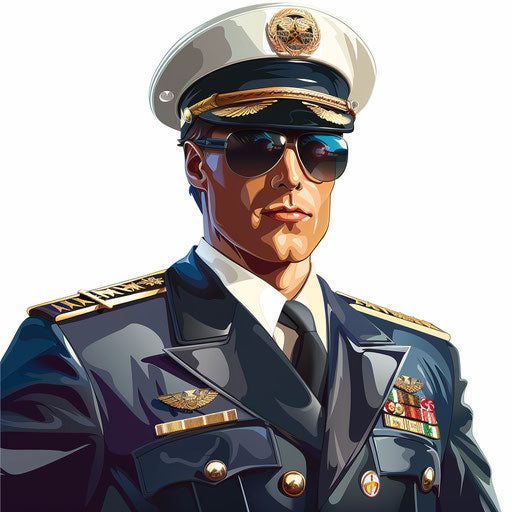Realistic illustration of a pilot with flat white background – IMAGELLA