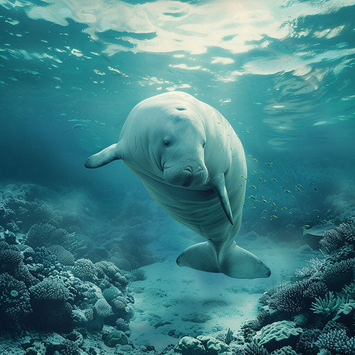 Dugong standing majestically in a reef – IMAGELLA
