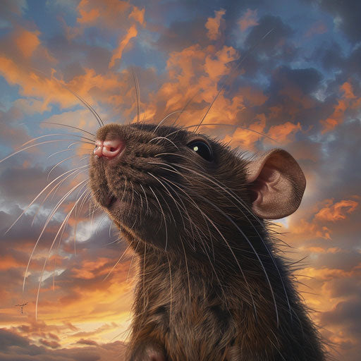 Brown rat against dramatic sky like Tim Flach – IMAGELLA
