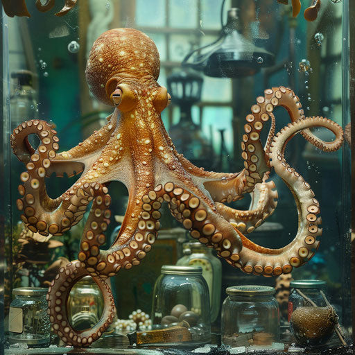 Clever octopus solving puzzles in an aquarium – IMAGELLA