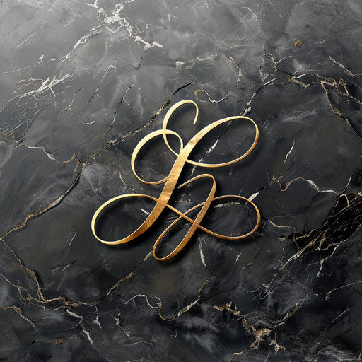Elegant cursive app logo on marble background with gold accents – IMAGELLA