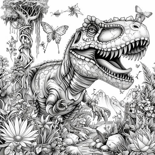 Magical T-Rex in a fantasy land with fairies – IMAGELLA