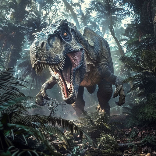 T-rex in a fantastical prehistoric forest – IMAGELLA