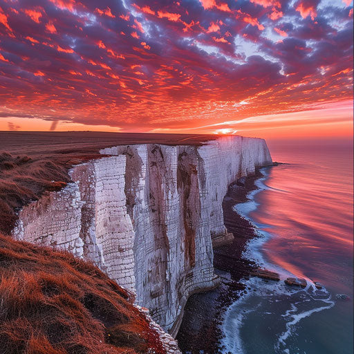White Cliffs of Dover bathed in vibrant sunset hues – IMAGELLA