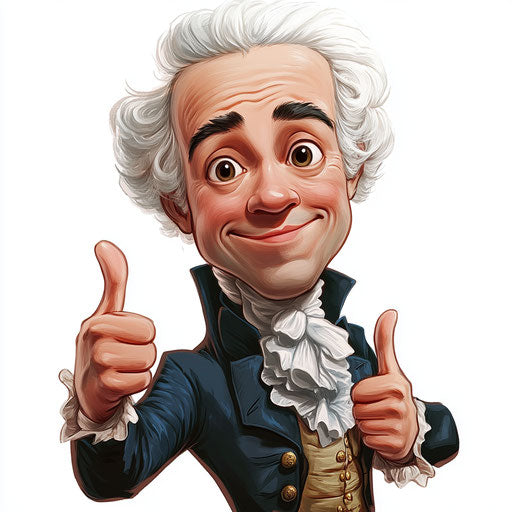 Humorous caricature of an Alexander Hamilton clipart image with human ...