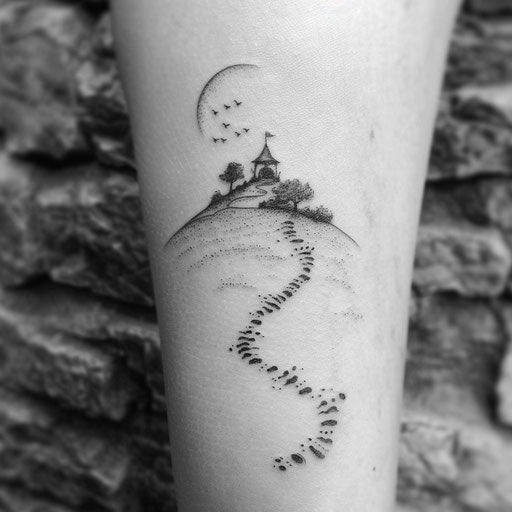 Friendship tattoos in the style of Peter Jackson with hobbit footprints ...