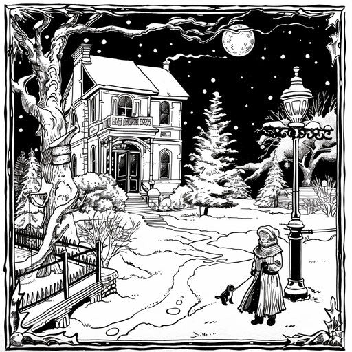 Dramatic Christmas card scene in the style of Mark Schultz Coloring ...