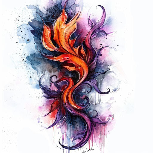 Gothic flame on white canvas – IMAGELLA