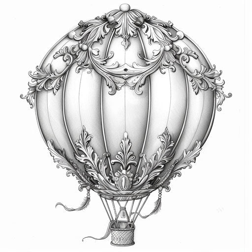 Realistic balloon with delicate designs, in the style of Edward Julius ...