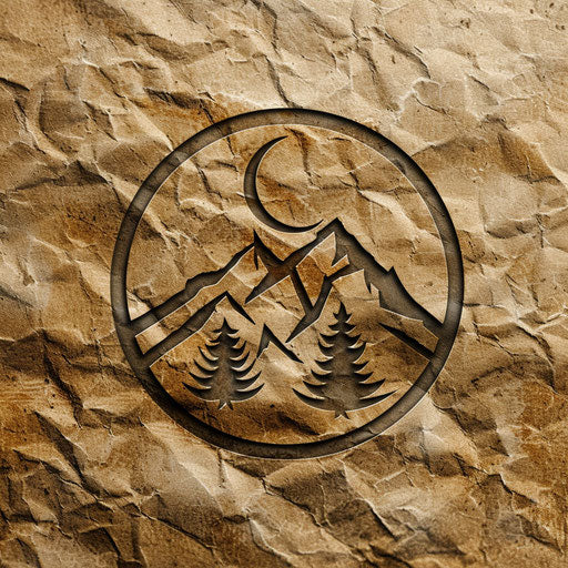 Brand logo with vintage fonts and earthy tones, on a textured paper ...