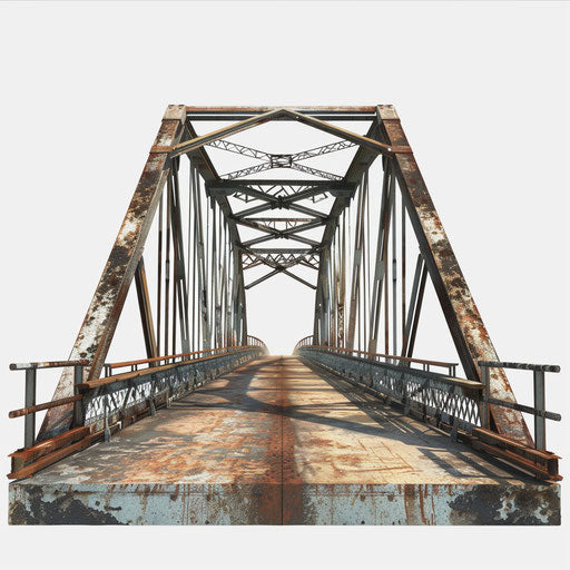 Bridge clipart in photo realistic style with a flat random background ...