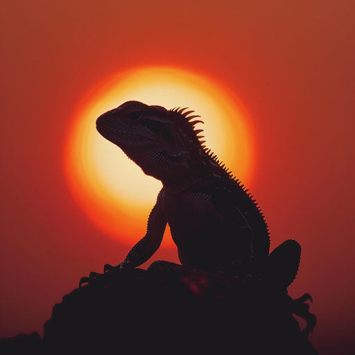 Lizard against setting sun, Tim Flach style – IMAGELLA