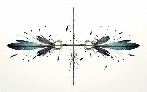 Two arrows crossing with feathers on white background – IMAGELLA