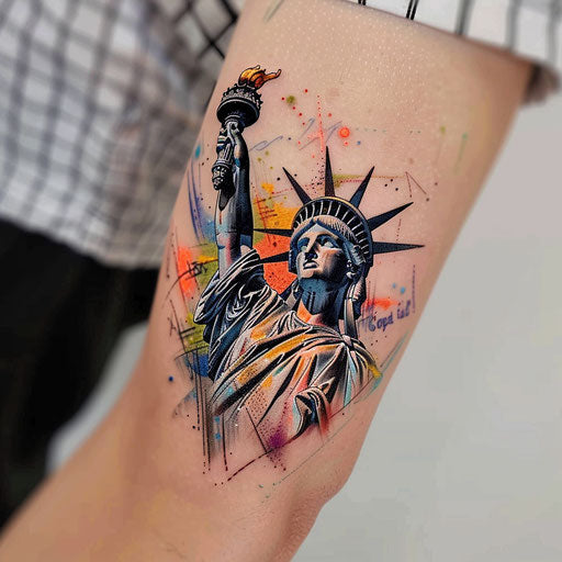 Impressionist tattoo sketch of the Statue of Liberty – IMAGELLA