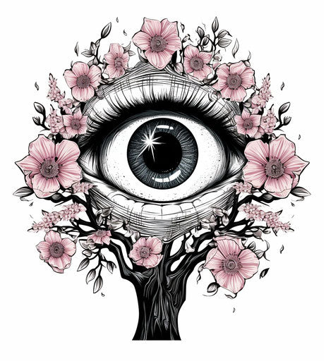 Hand drawn all seeing eye on a tree branch – IMAGELLA