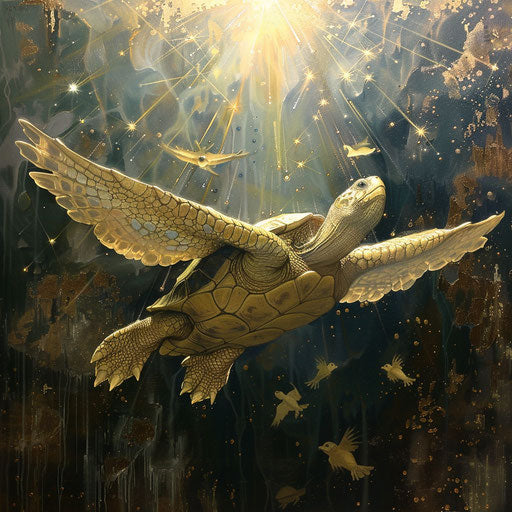 A turtle with wings of light ascending to the heavens – IMAGELLA