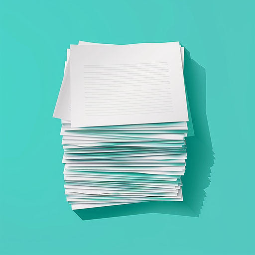 Realistic document clipart against flat turquoise background – IMAGELLA