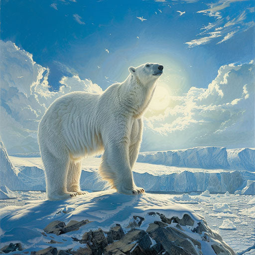 Polar Bear on Hill in Icy Landscape Frans Lanting Style – IMAGELLA