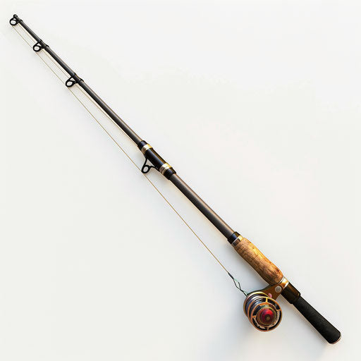 Realistic fishing rod illustration on white background – IMAGELLA