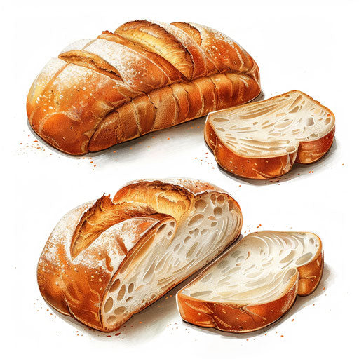 Realistic bread illustration on white background – IMAGELLA
